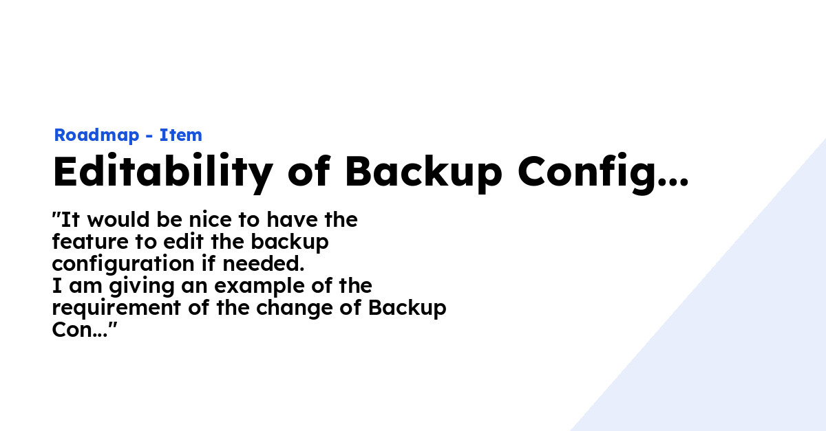 Editability of Backup Configurations - Ploi Roadmap