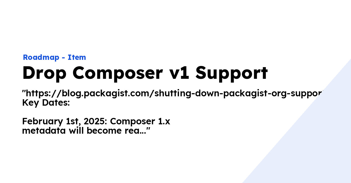 Drop Composer v1 Support - Ploi Roadmap