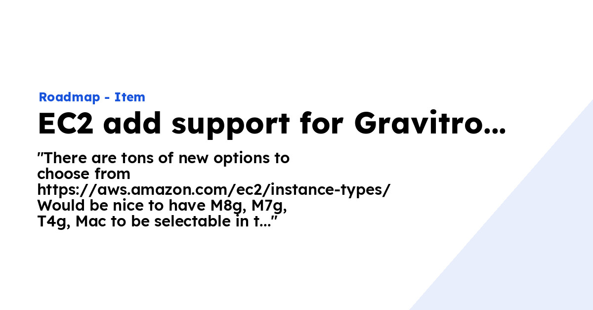 EC2 add support for Gravitron Instances - Ploi Roadmap