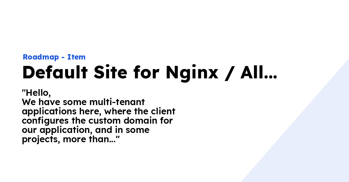 Default Site for Nginx / All Domain Not Configured - Ploi Roadmap
