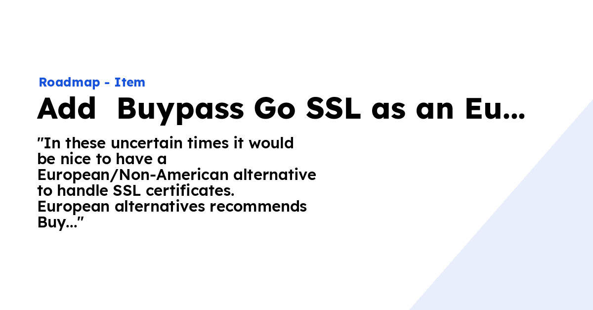 Add Buypass Go SSL as an European SSL certificate alternative - Ploi ...