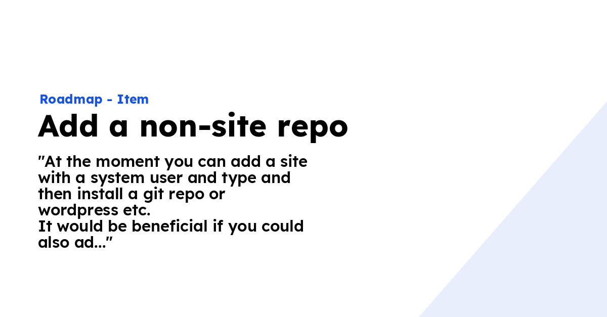 Add a non-site repo - Ploi Roadmap