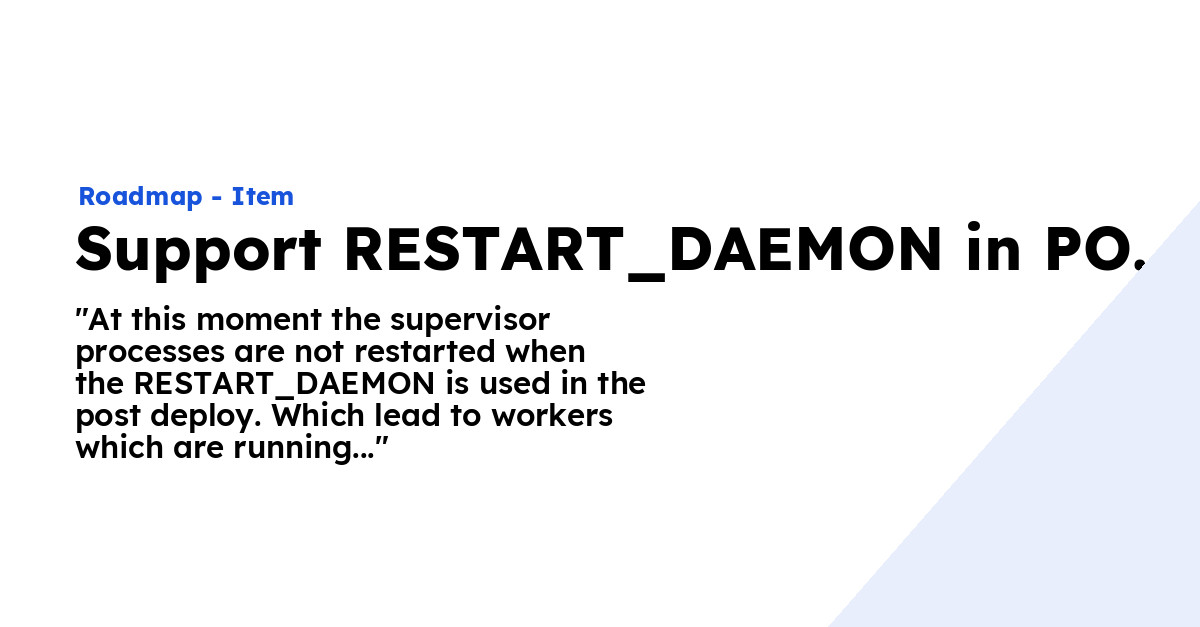 Support RESTART_DAEMON in POST Deploy script - Ploi Roadmap