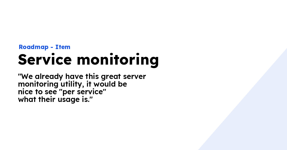 Service monitoring - Ploi Roadmap