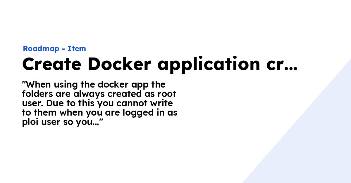 Create Docker application creates folder as root not ploi user - Ploi ...