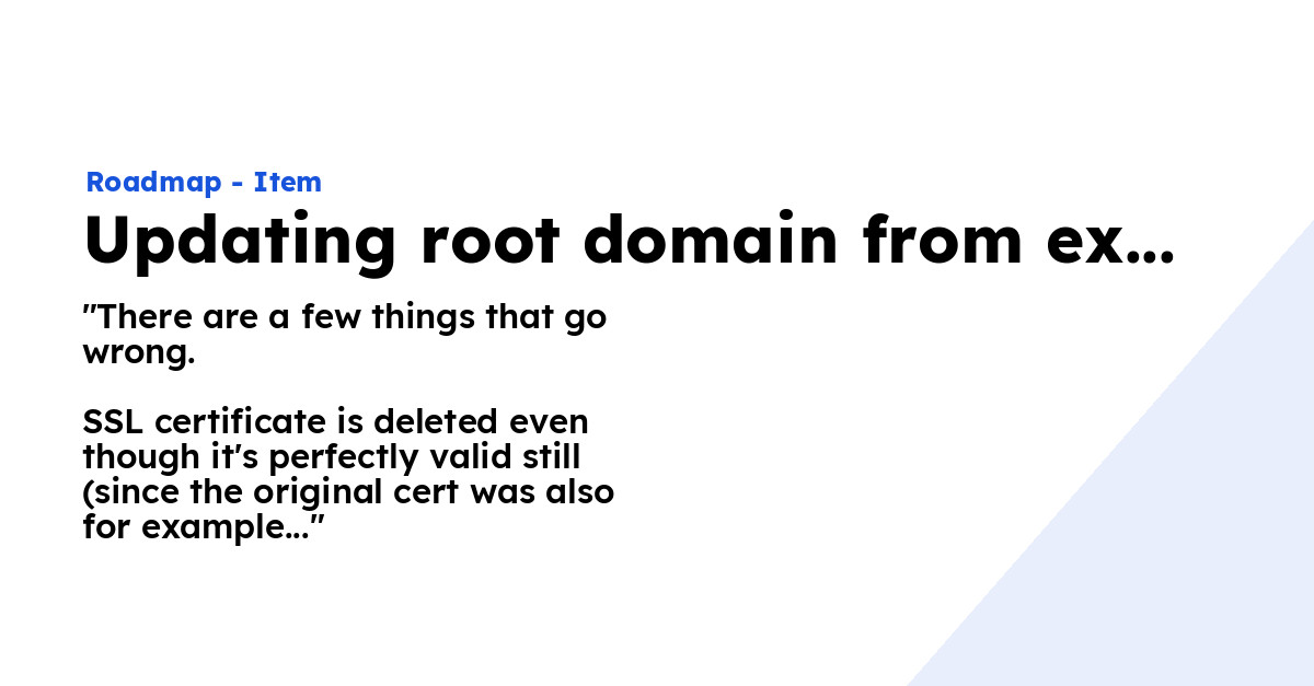 Updating root domain from example.com to www.example.com breaks - Ploi Roadmap