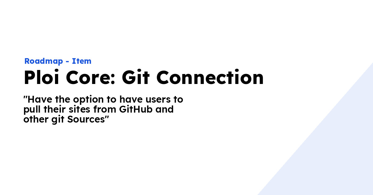 Ploi Core: Git Connection - Ploi Roadmap