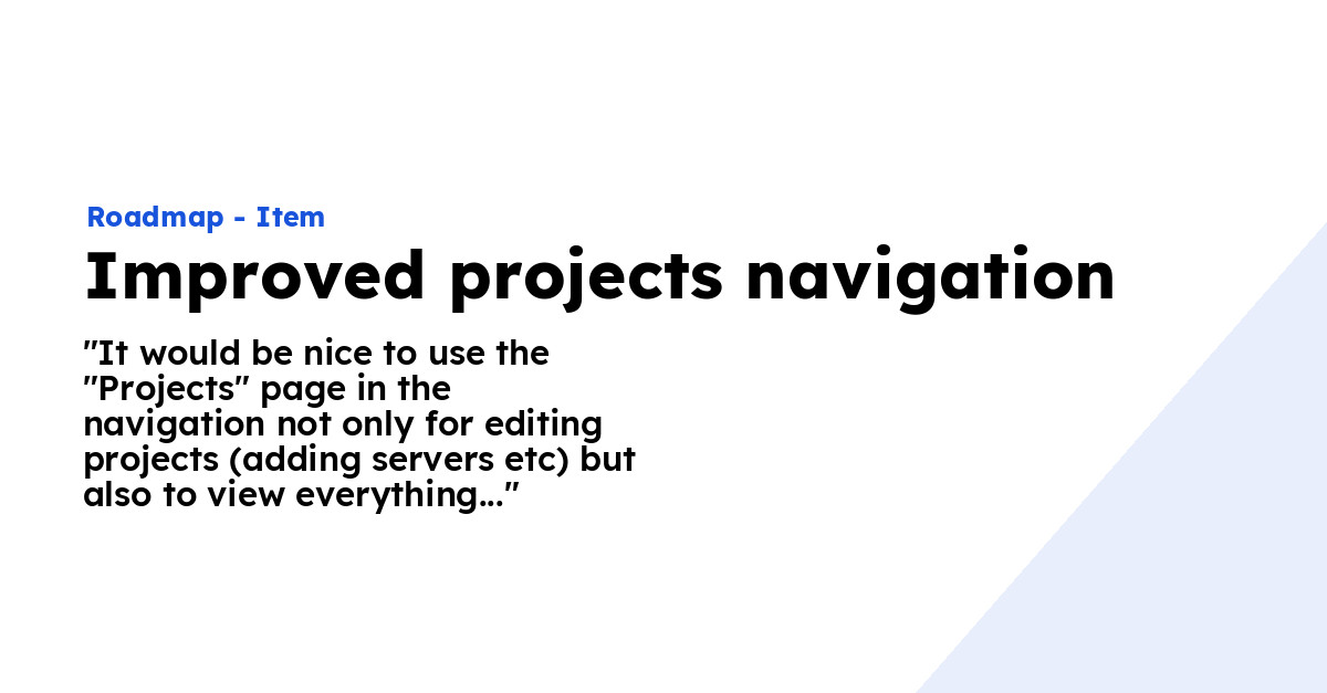 Improved projects navigation - Ploi Roadmap