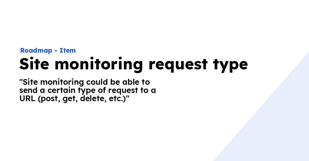 Site monitoring request type - Ploi Roadmap