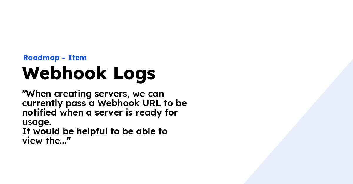 Webhook Logs - Ploi Roadmap