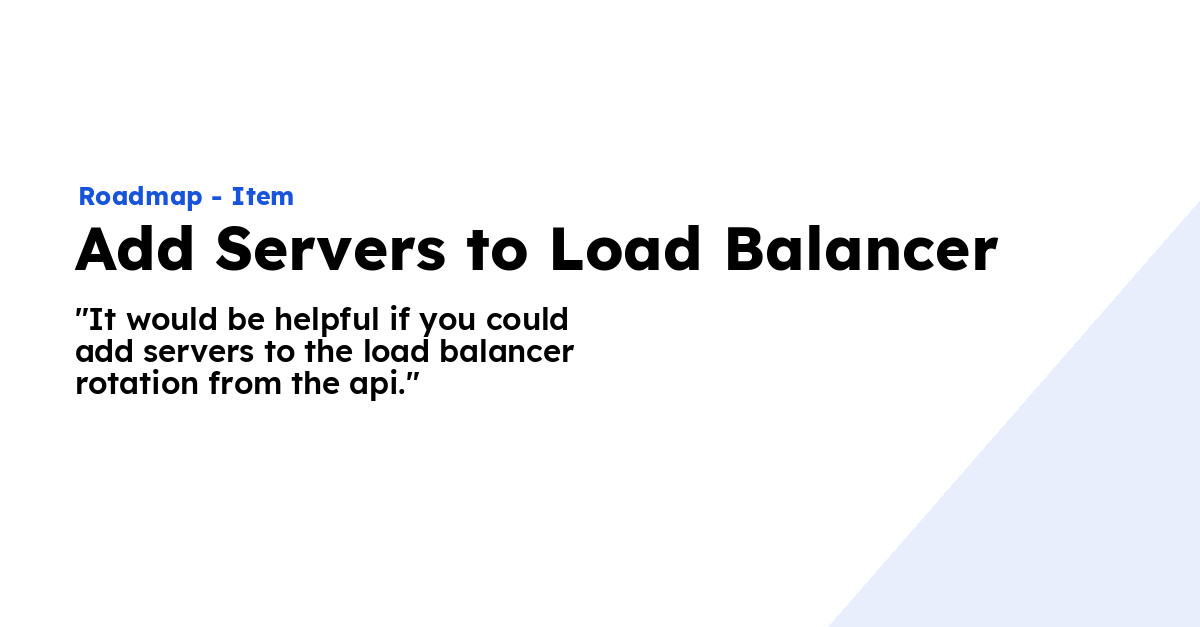 Add Servers to Load Balancer - Ploi Roadmap