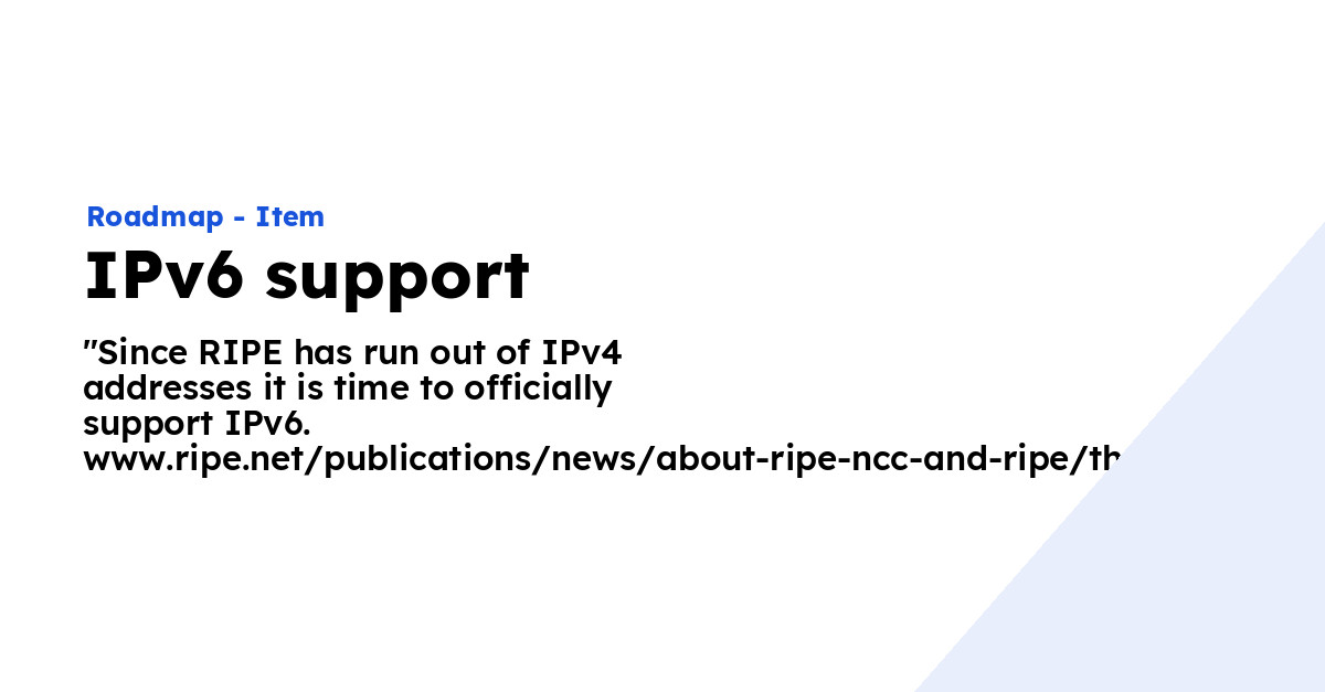 IPv6 support - Ploi Roadmap