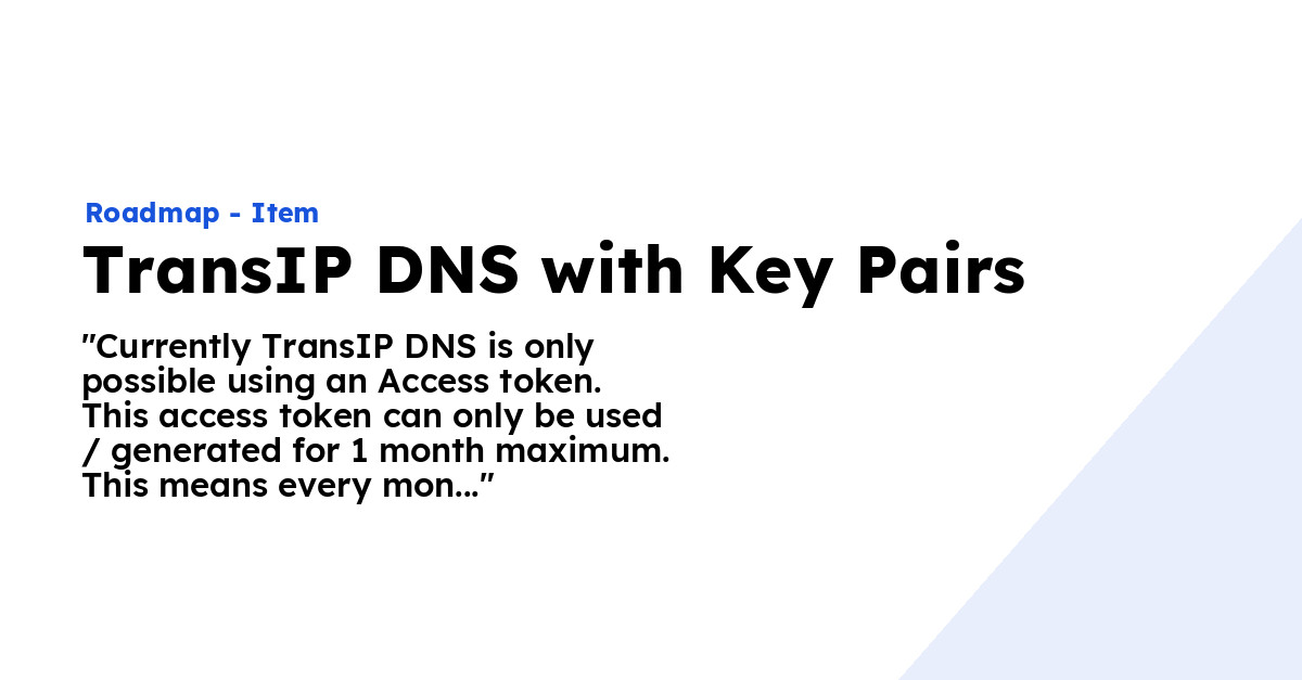 TransIP DNS with Key Pairs - Ploi Roadmap