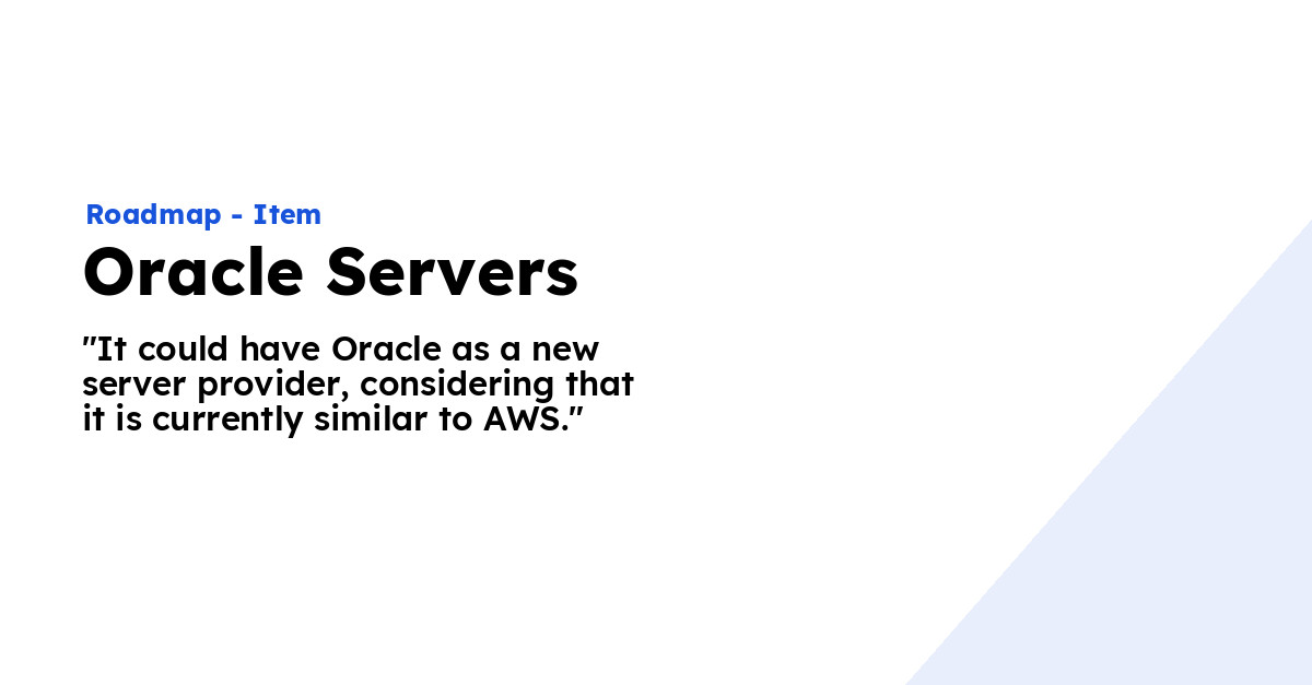 Oracle Servers - Ploi Roadmap