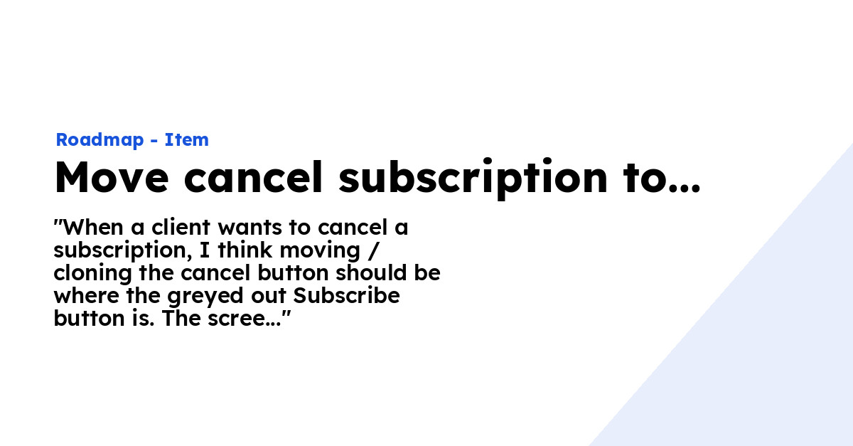 Move cancel subscription to Available packages section. - Ploi Roadmap