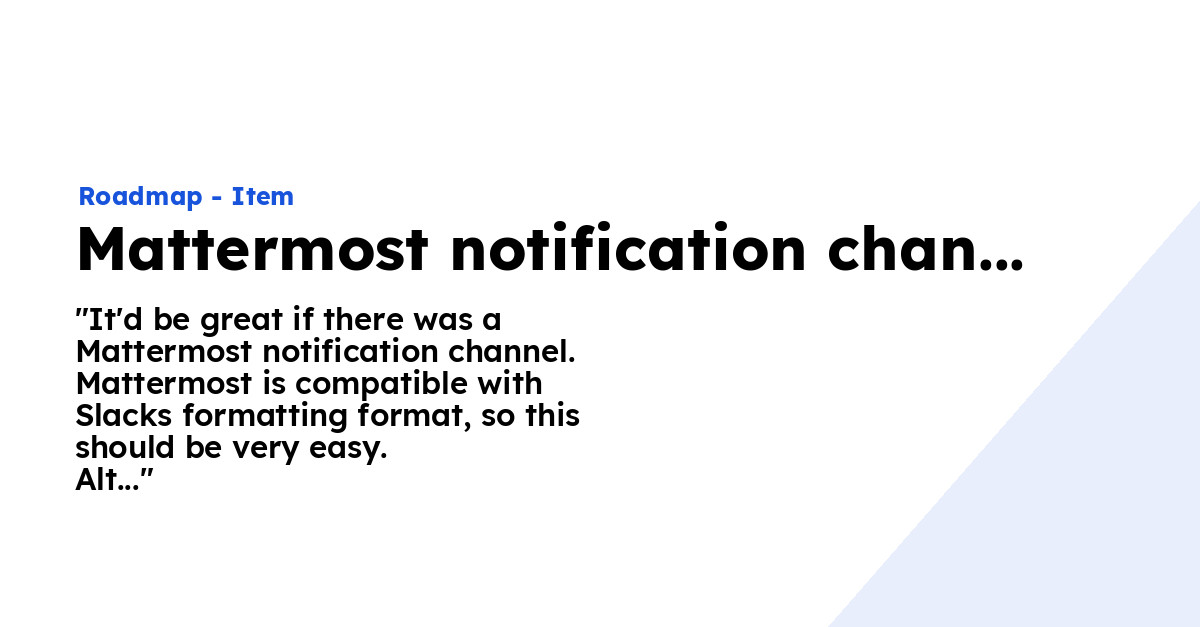 Mattermost notification channel - Ploi Roadmap