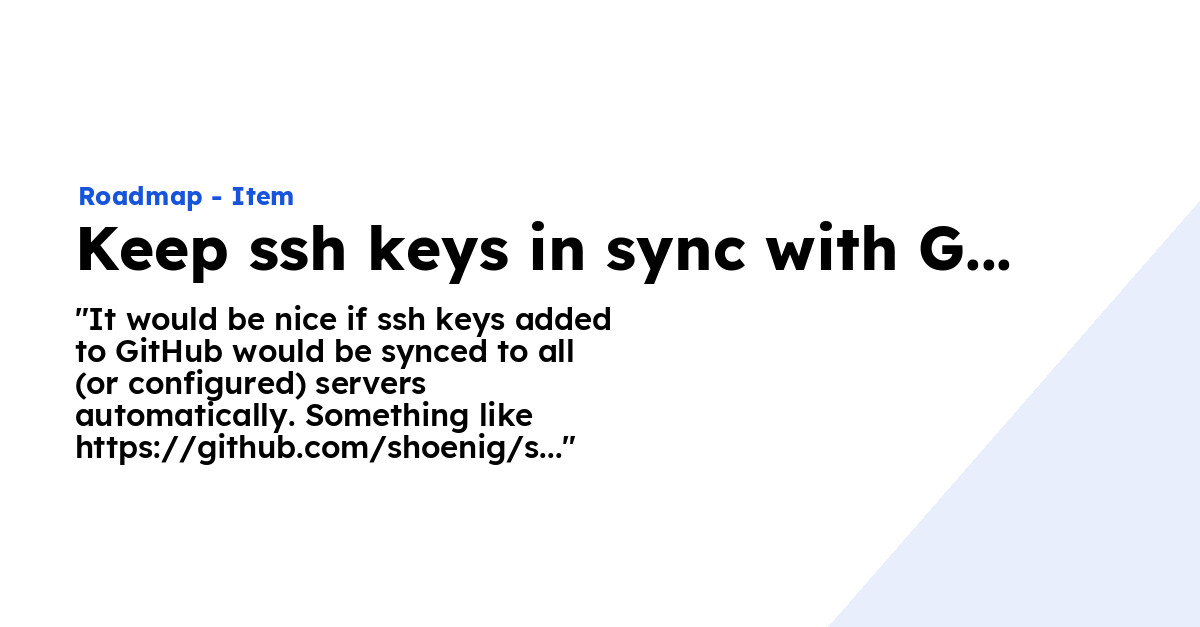 Keep Ssh Keys In Sync With Github Ploi Roadmap