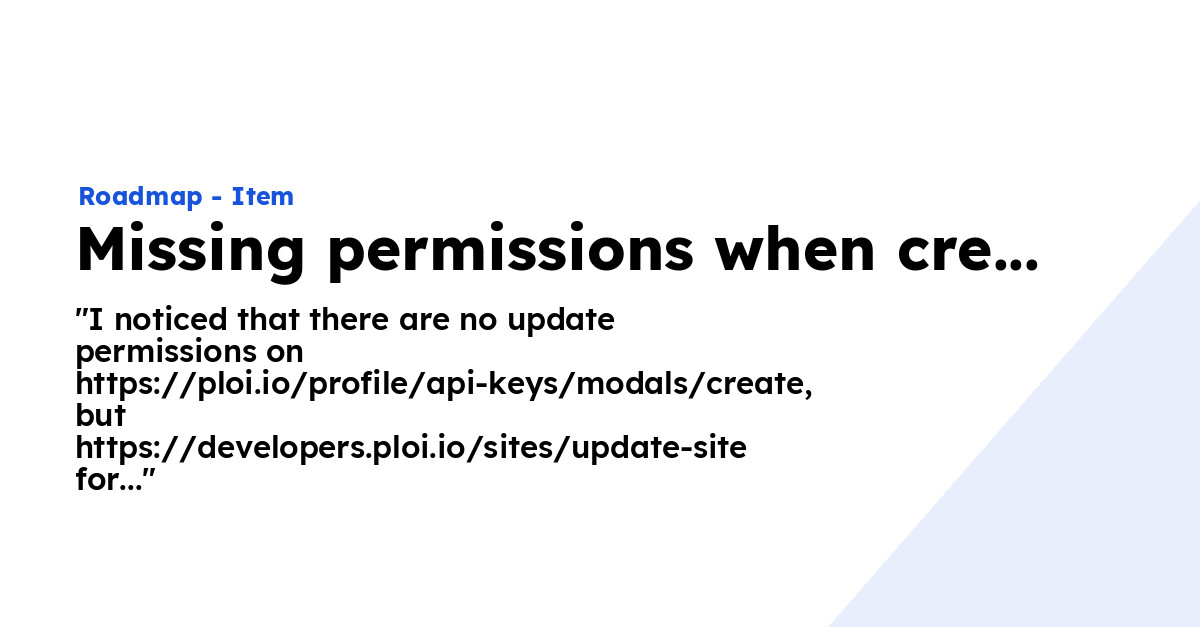 Missing Permissions When Creating An Api Token Ploi Roadmap