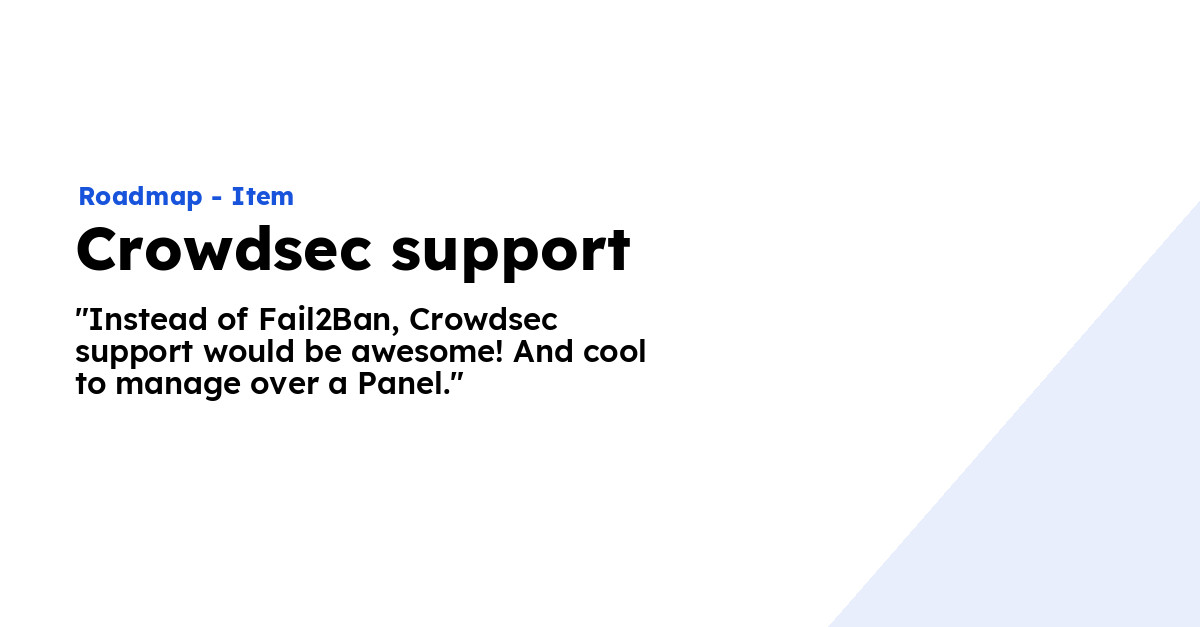 Crowdsec support - Ploi Roadmap