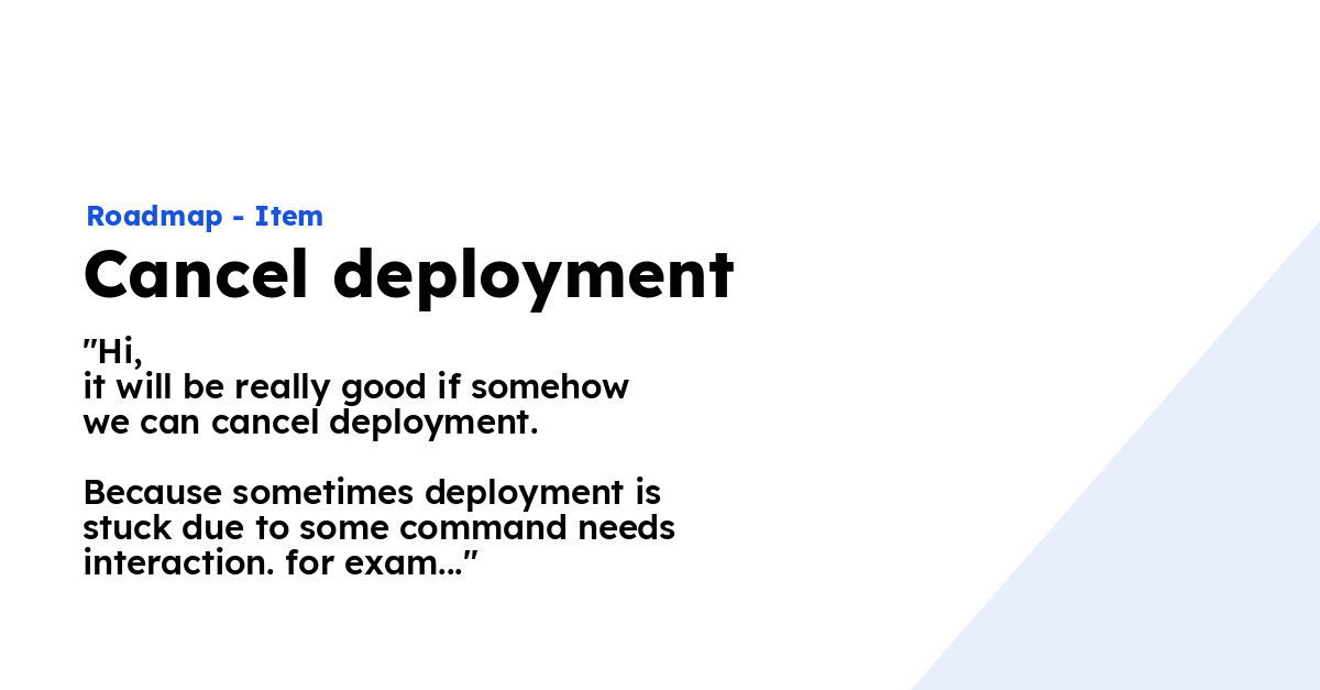 Cancel deployment - Ploi Roadmap