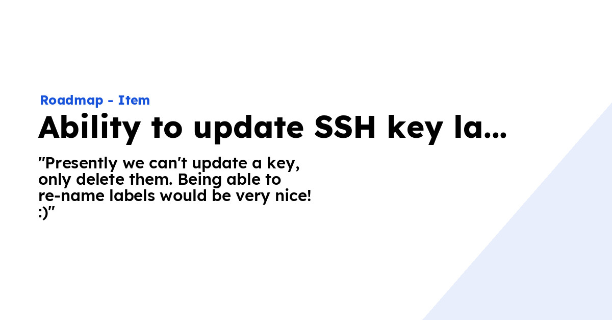 Ability to update SSH key labels - Ploi Roadmap