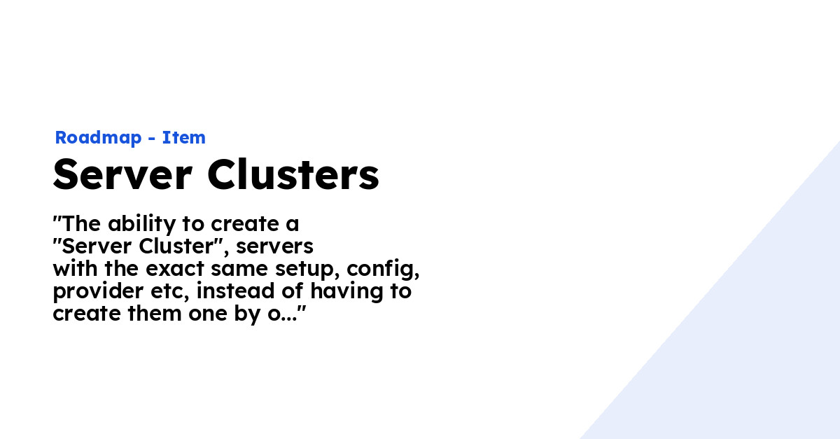 Server Clusters - Ploi Roadmap