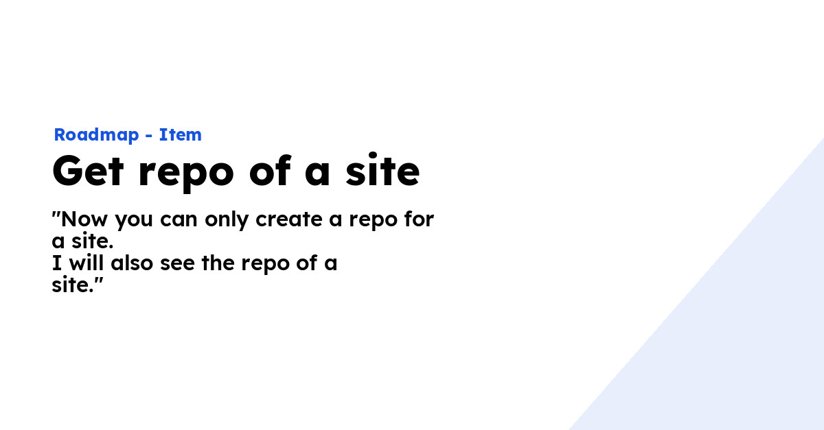 Get repo of a site - Ploi Roadmap
