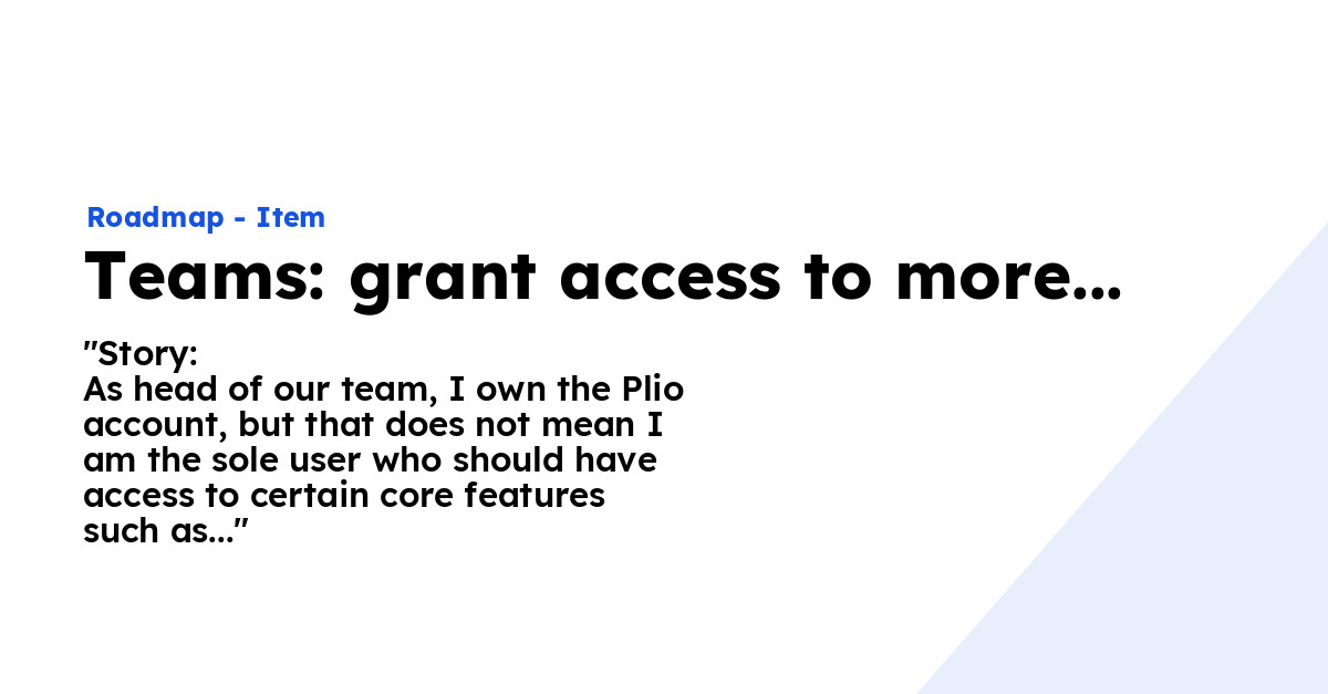 Teams: grant access to more features for a team - Ploi Roadmap