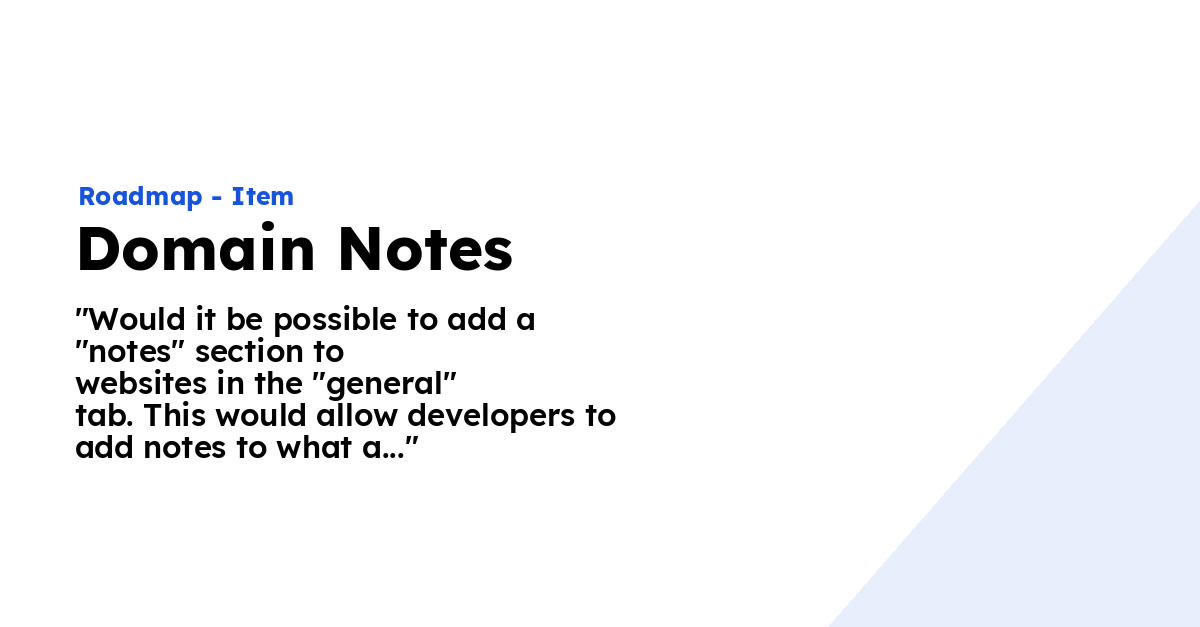 Domain Notes - Ploi Roadmap