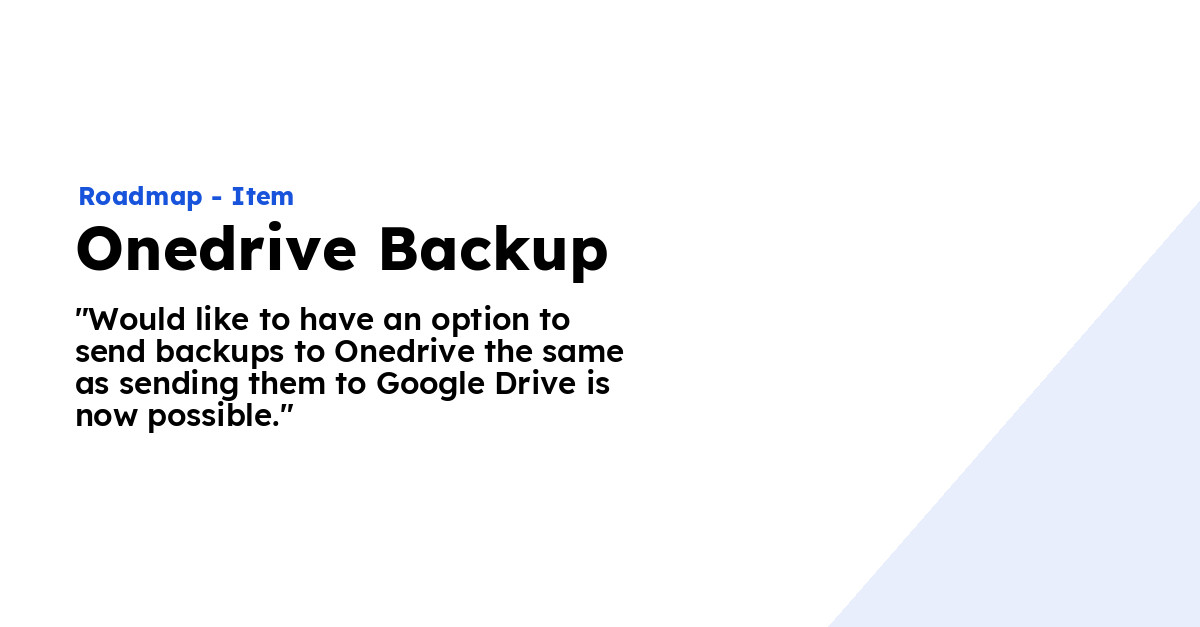 Onedrive Backup - Ploi Roadmap