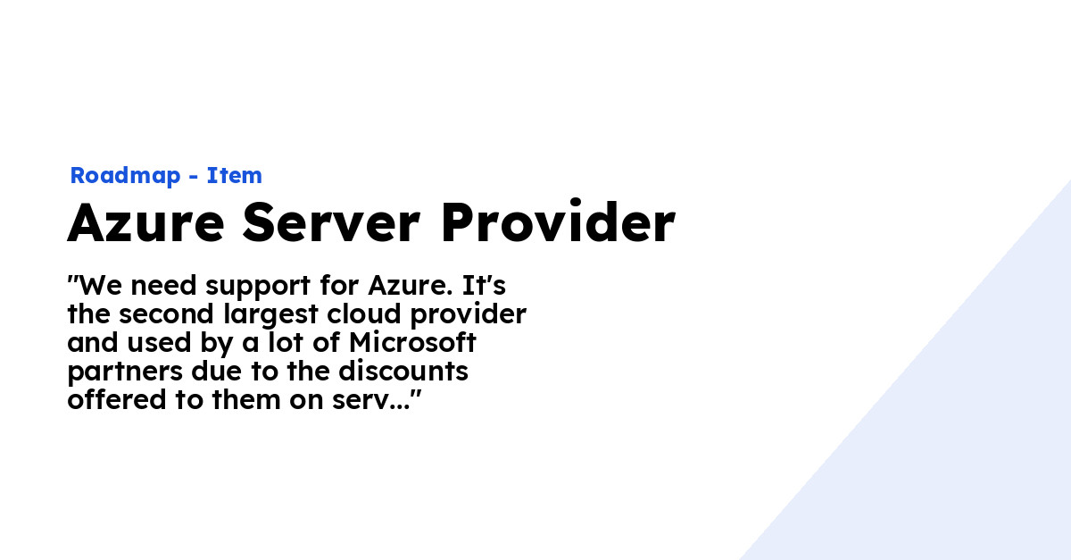 Azure Server Provider - Ploi Roadmap