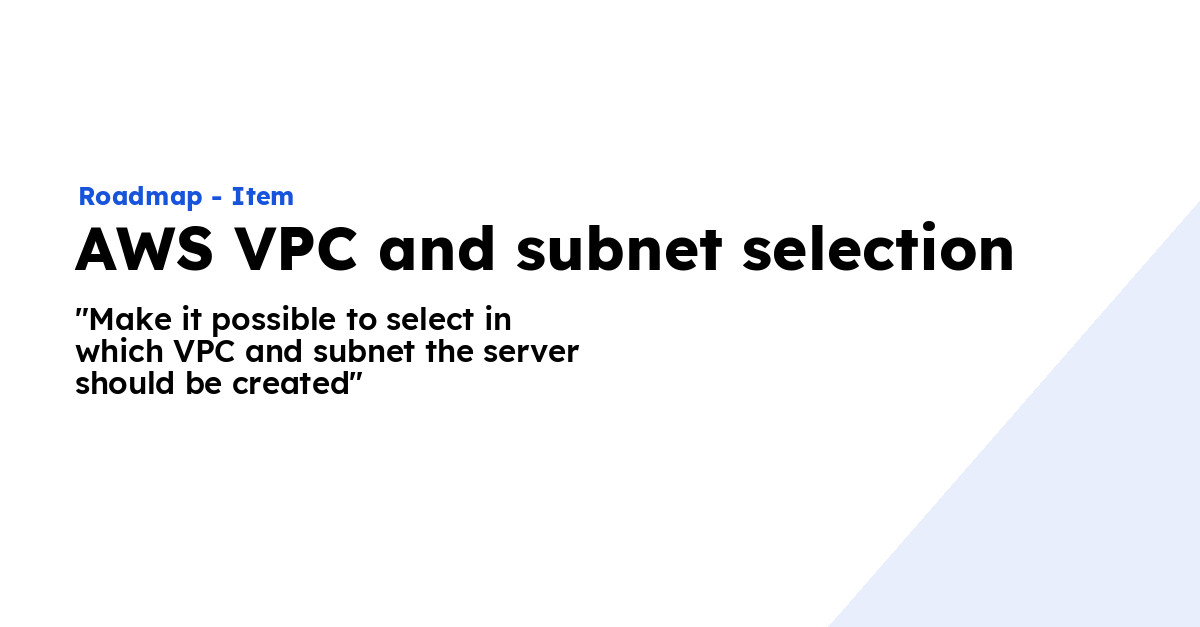 AWS VPC and subnet selection - Ploi Roadmap