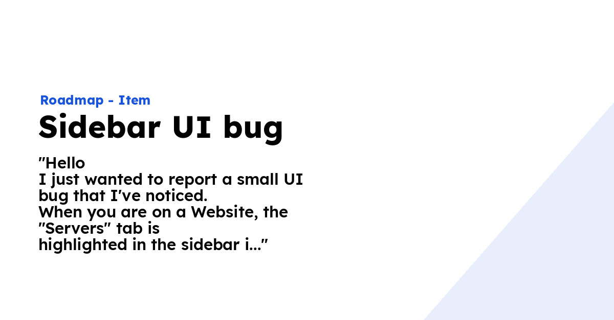 Sidebar UI bug - Ploi Roadmap