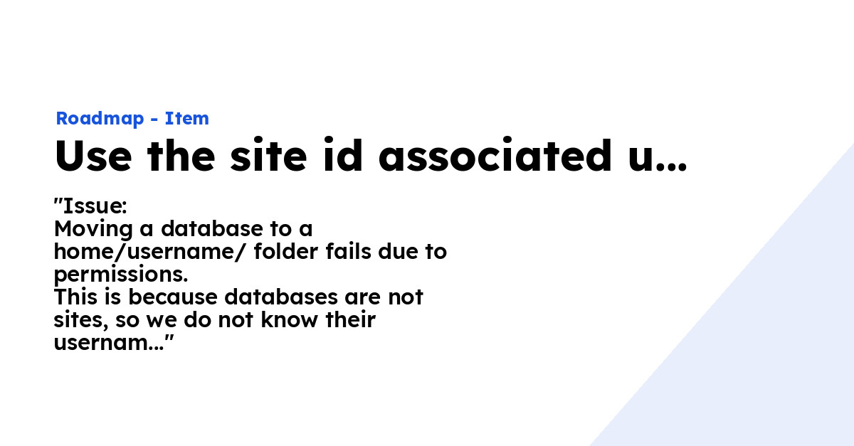 Use the site id associated user for ssh when moving database zip backups to their final location ...