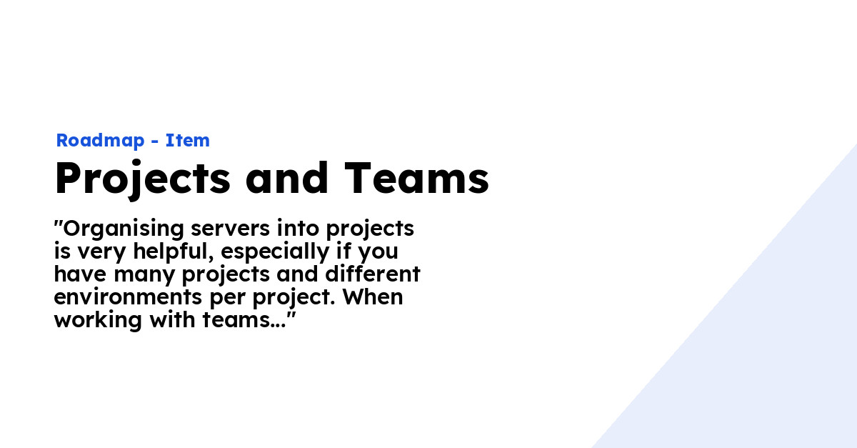 Projects and Teams - Ploi Roadmap