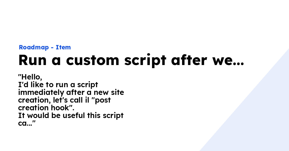 Run A Custom Script After Website Creation Ploi Roadmap 5332