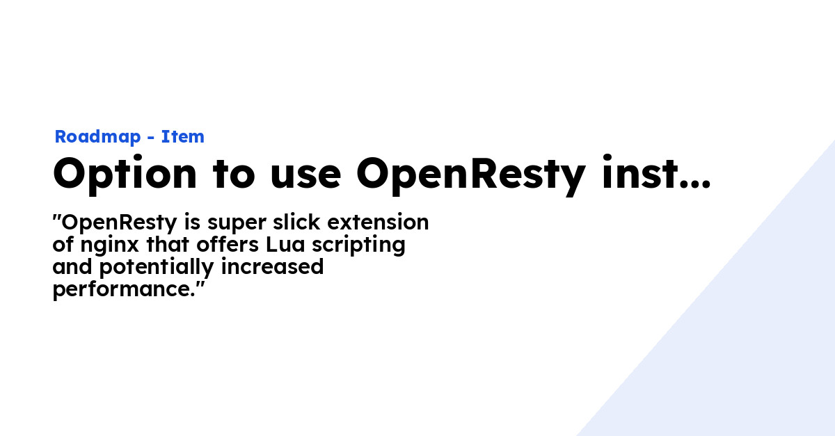 Option to use OpenResty instead of NGINX - Ploi Roadmap