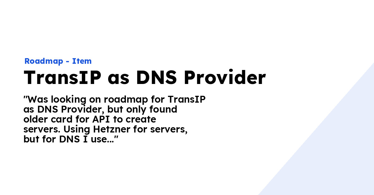 TransIP as DNS Provider - Ploi Roadmap