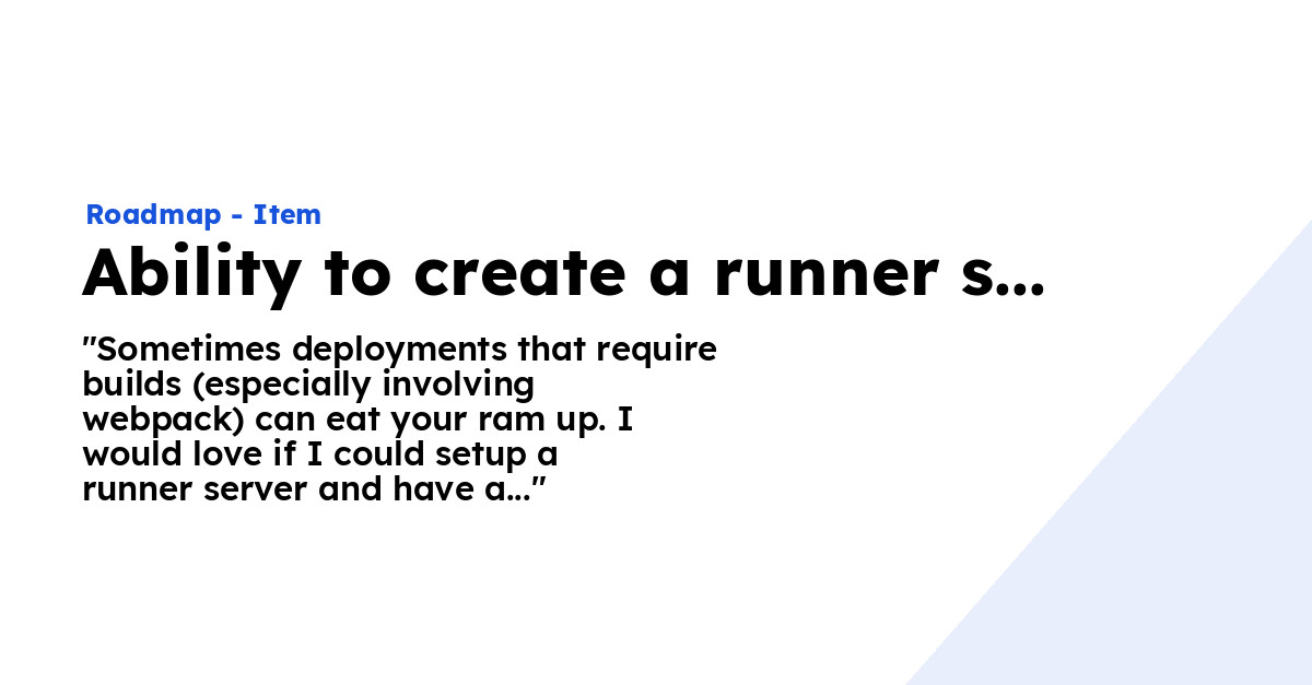 Ability to create a runner server - Ploi Roadmap