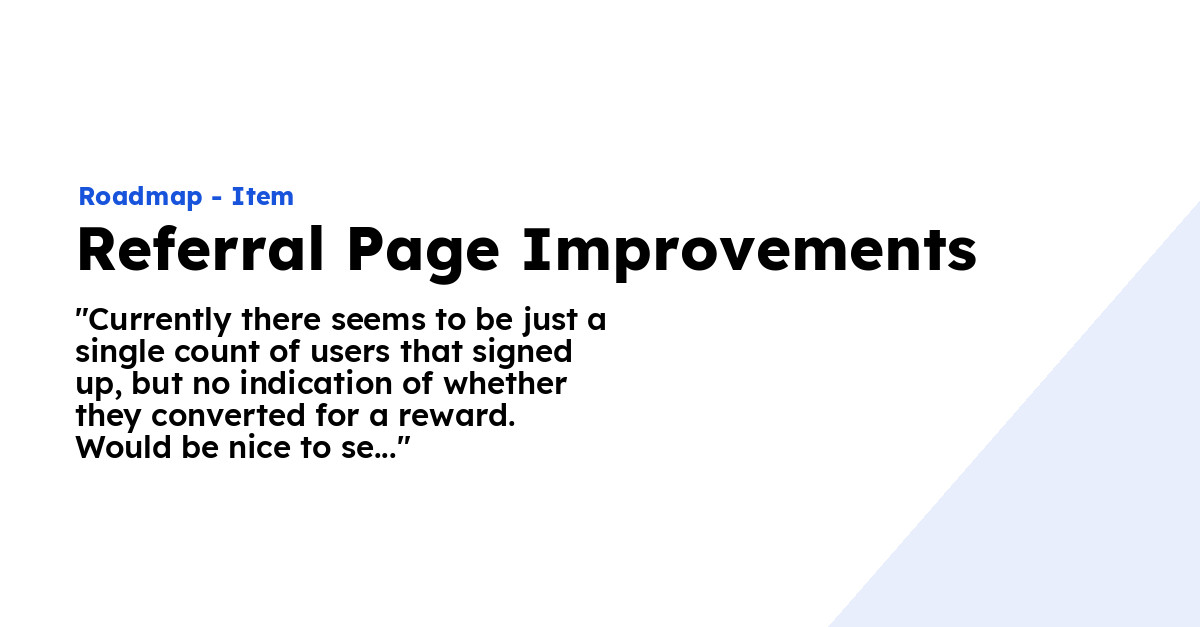 Referral Page Improvements - Ploi Roadmap