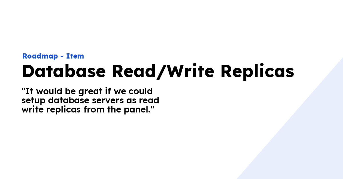 Database Read/Write Replicas - Ploi Roadmap