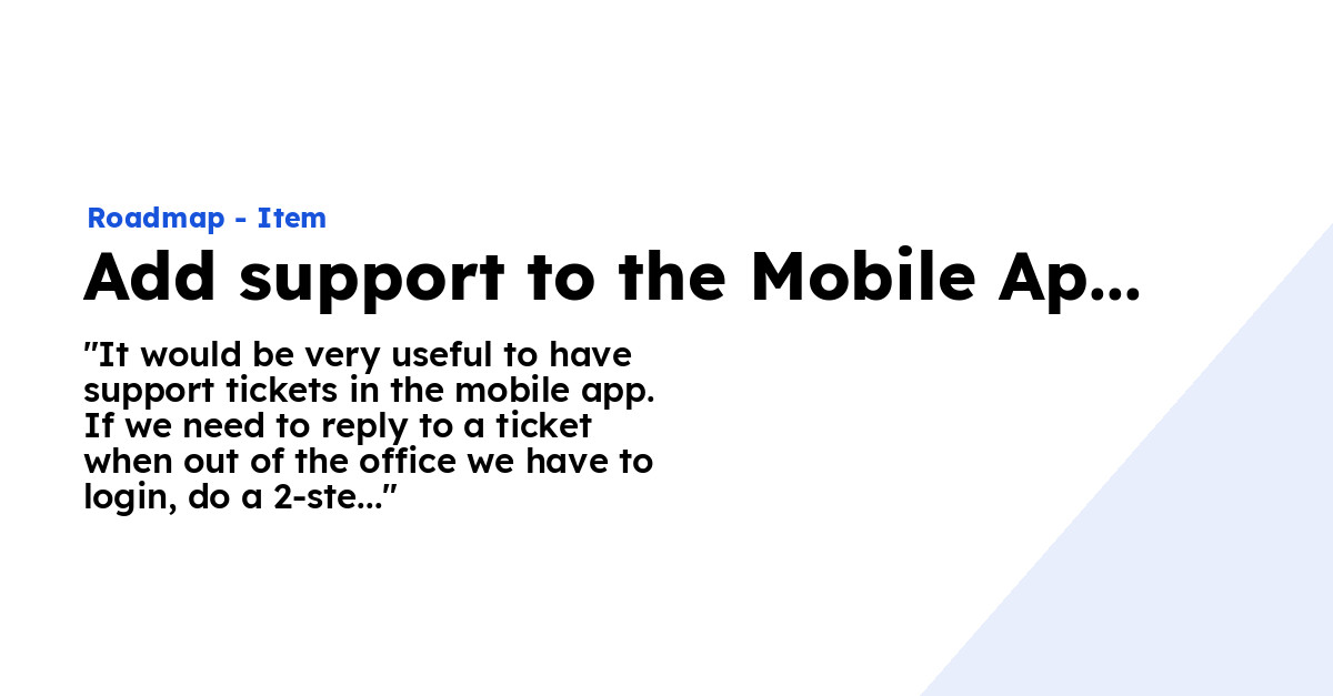 Add support to the Mobile App - Ploi Roadmap