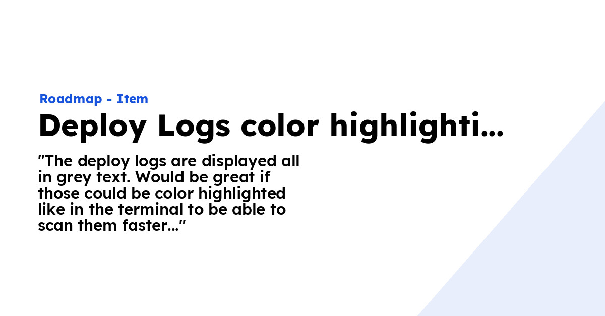 Deploy Logs color highlighting - Ploi Roadmap