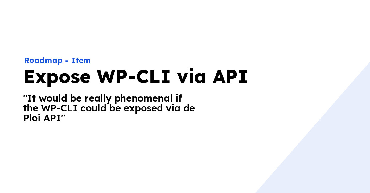 Expose Wp Cli Via Api Ploi Roadmap 9339