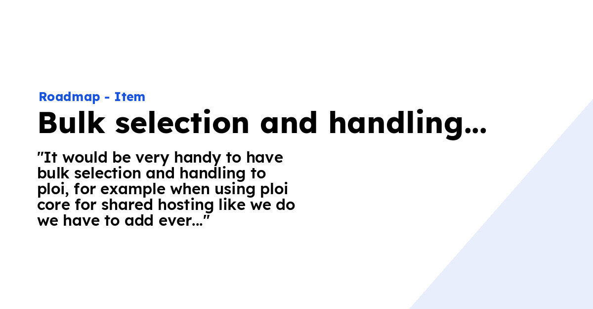 Bulk selection and handling (for site & db backups) - Ploi Roadmap