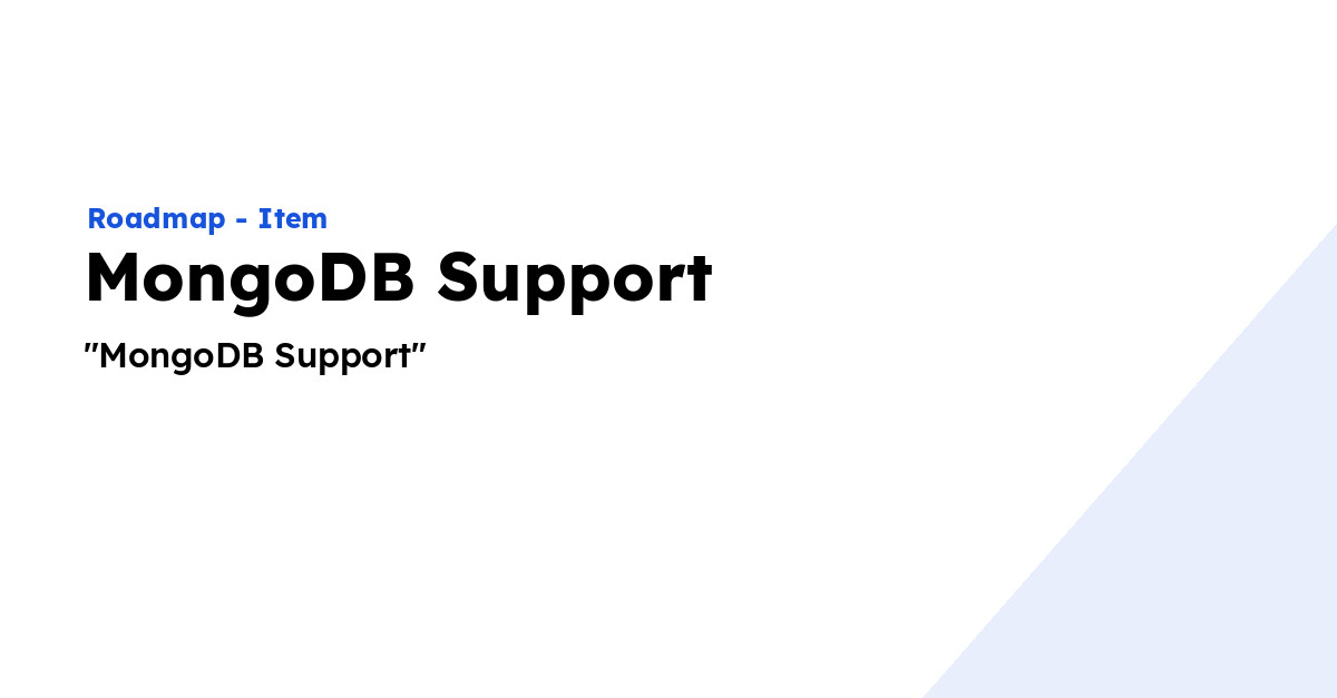 MongoDB Support - Ploi Roadmap