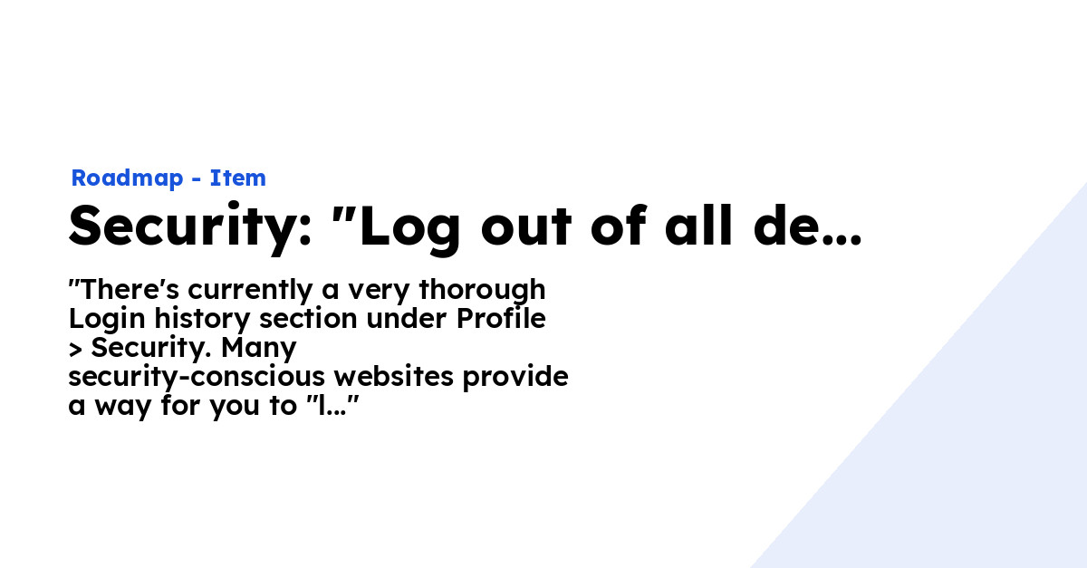 Security: "Log out of all devices" - Ploi Roadmap