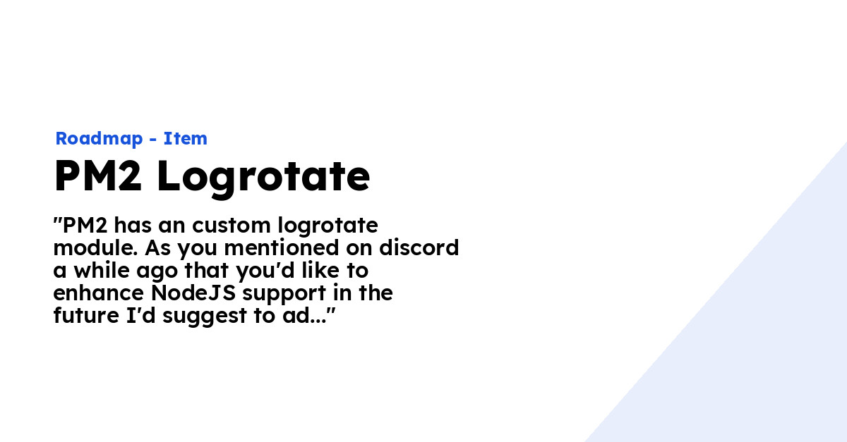 PM2 Logrotate - Ploi Roadmap