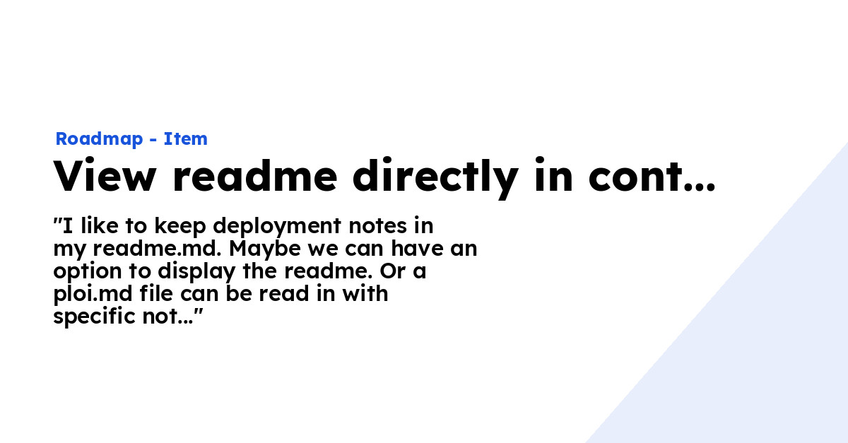 View readme directly in control panel - Ploi Roadmap