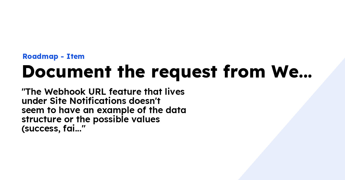 Document The Request From Webhook Urls Ploi Roadmap